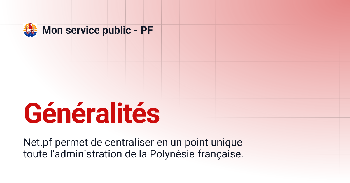 Généralités | Mon service public - PF